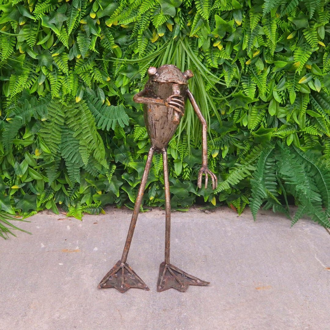 Microphone Frog Metal Sculptures