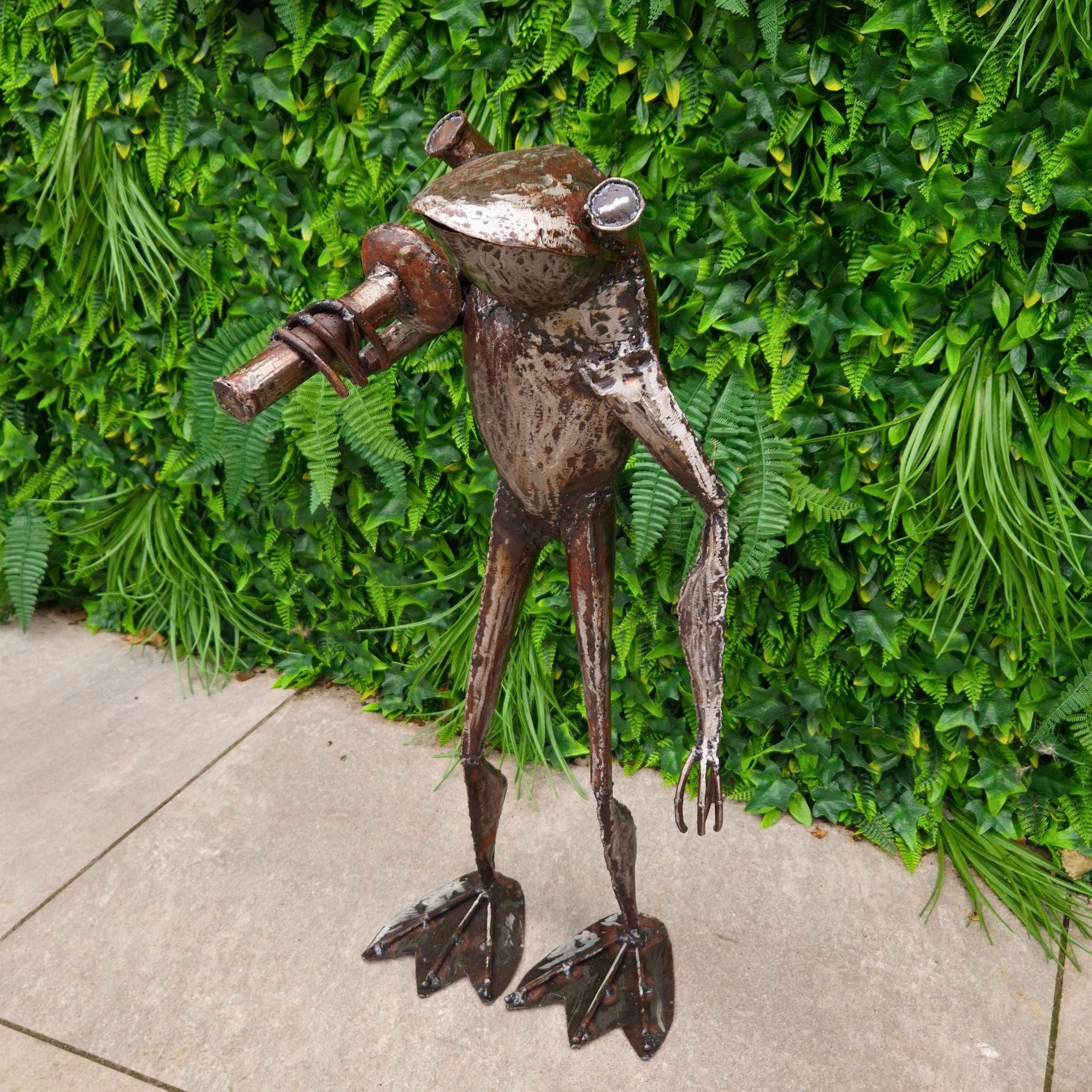 Microphone Frog Metal Sculptures