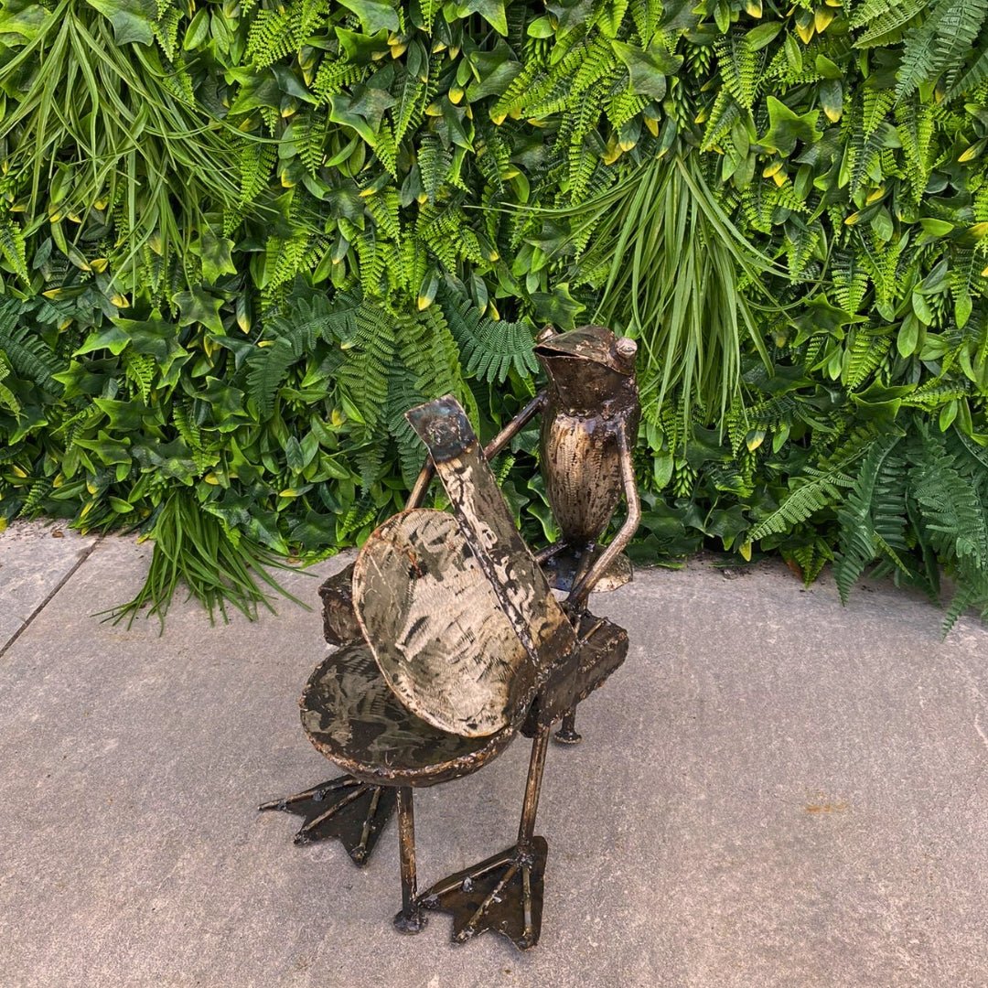 Piano Frog Metal Sculptures