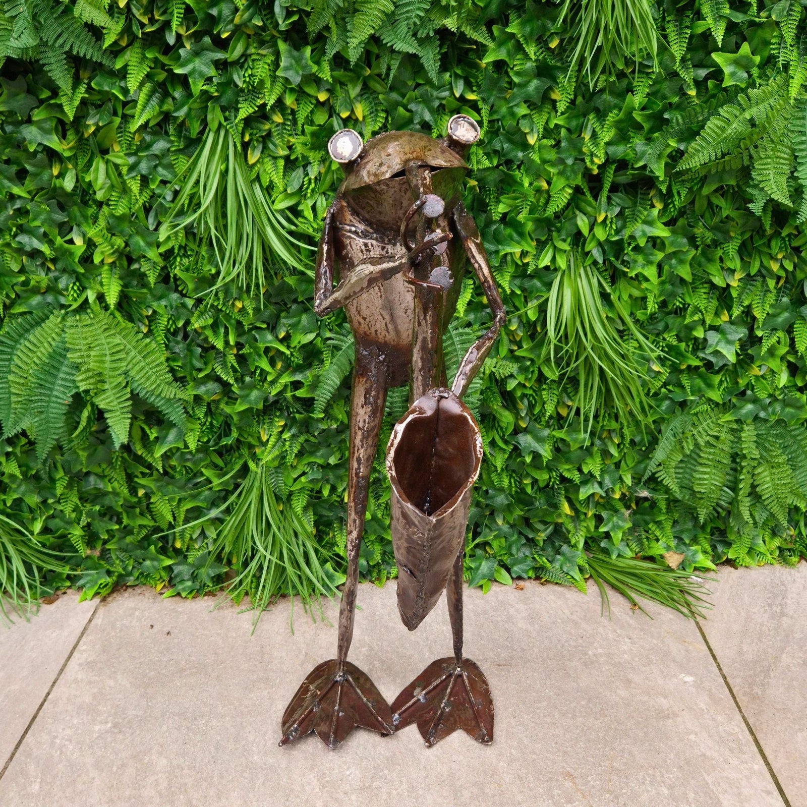 Saxophone Frog Metal Sculptures