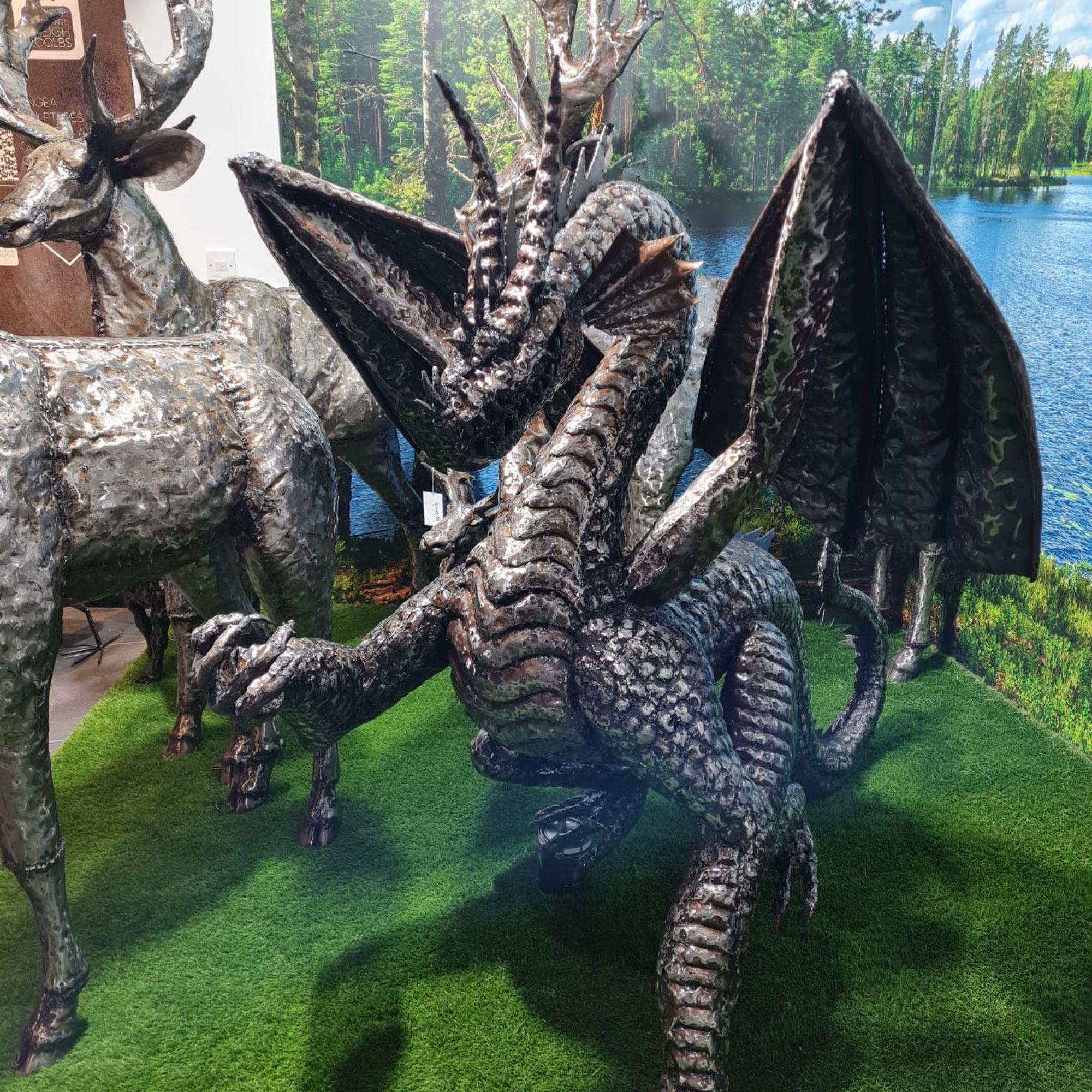 Medieval Dragon Metal Sculpture