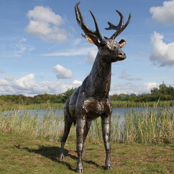 Natural Stag Metal Sculptures